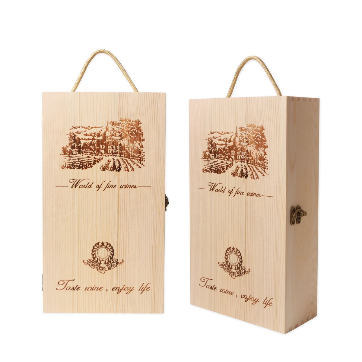 Double Bottle Wooden Wine Box