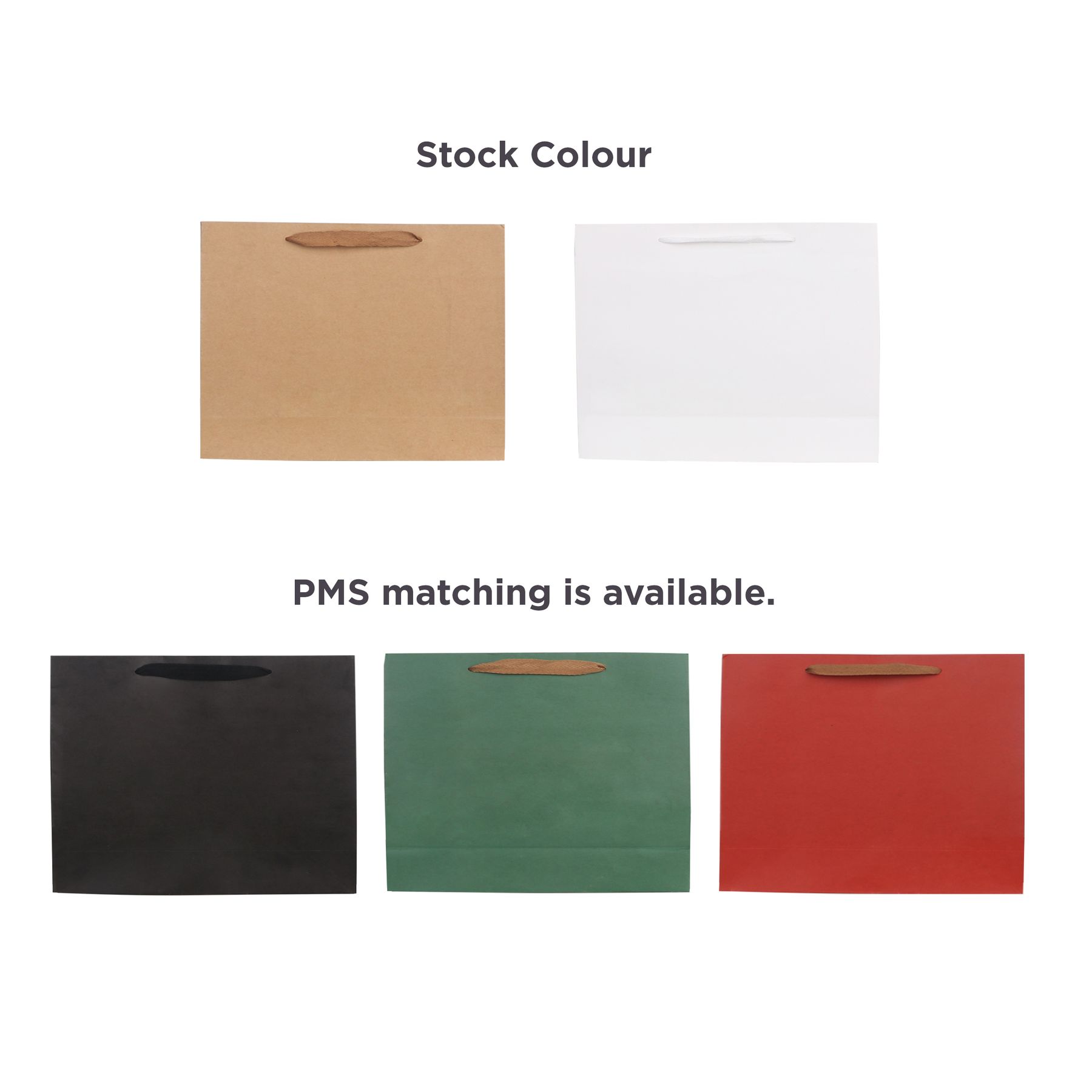 Large Crosswise Paper Bag with Fabric Flat Handle(320 x 250 x 110mm)