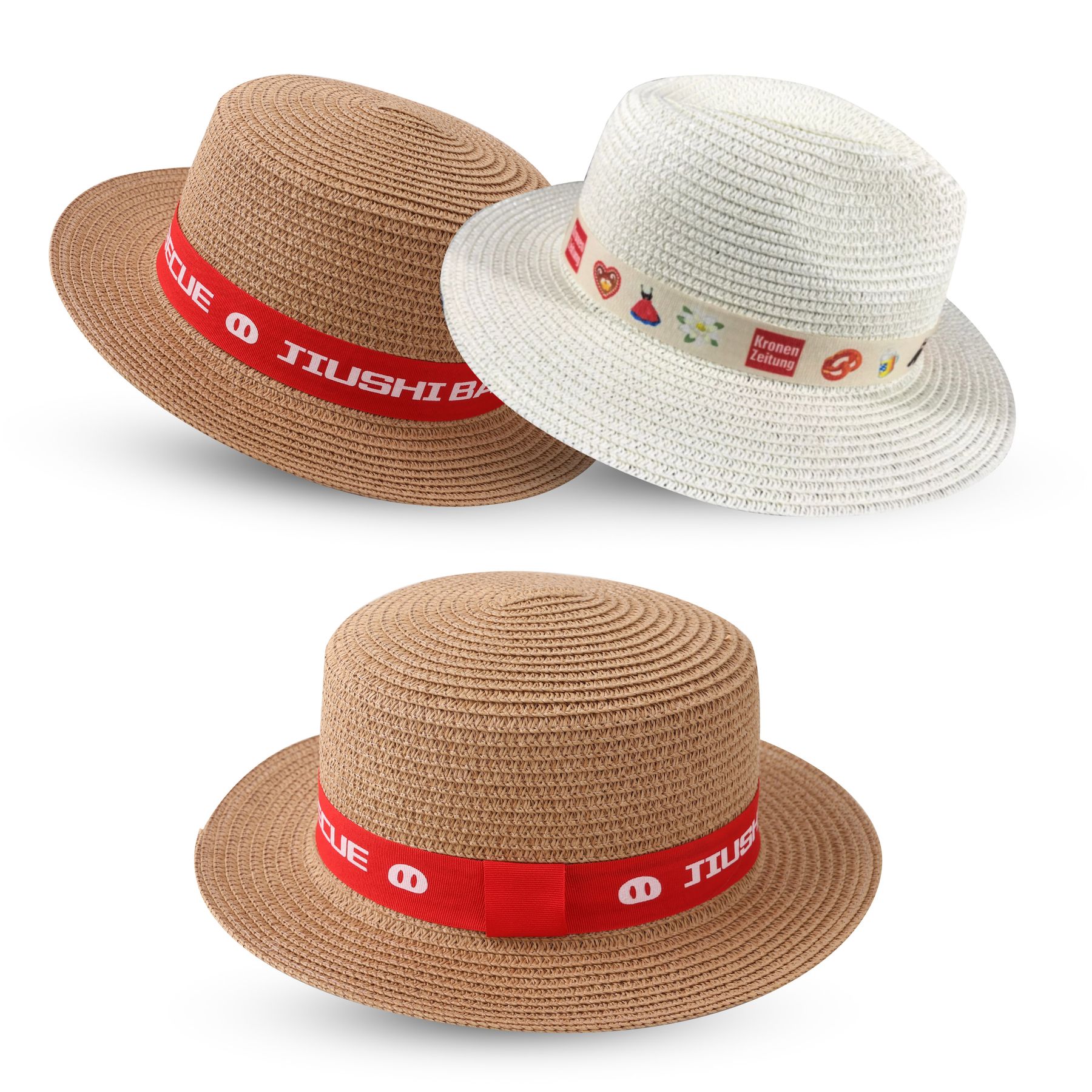 Straw Hat with Ribbon