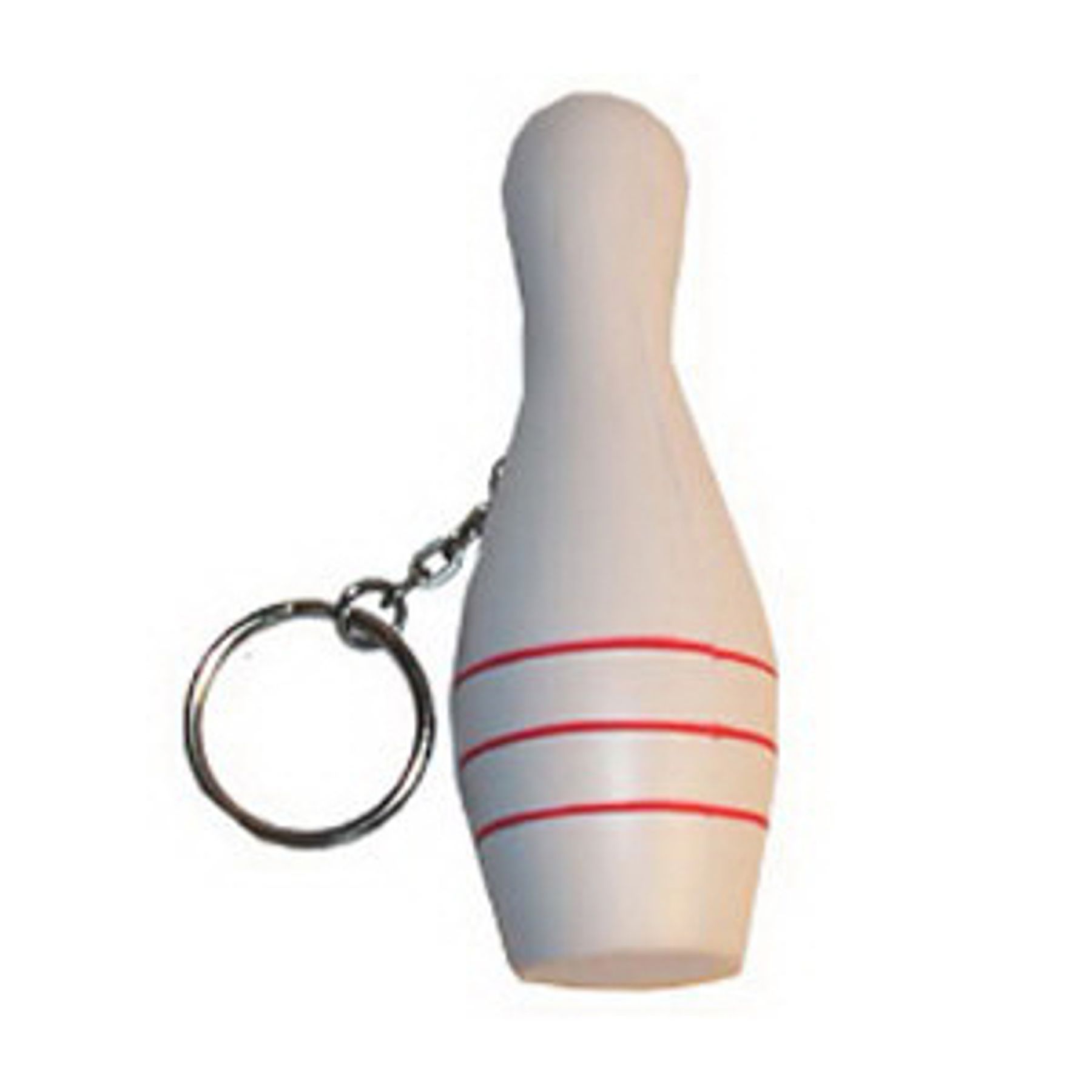 Keyring with Bowling Pin Stress Reliever