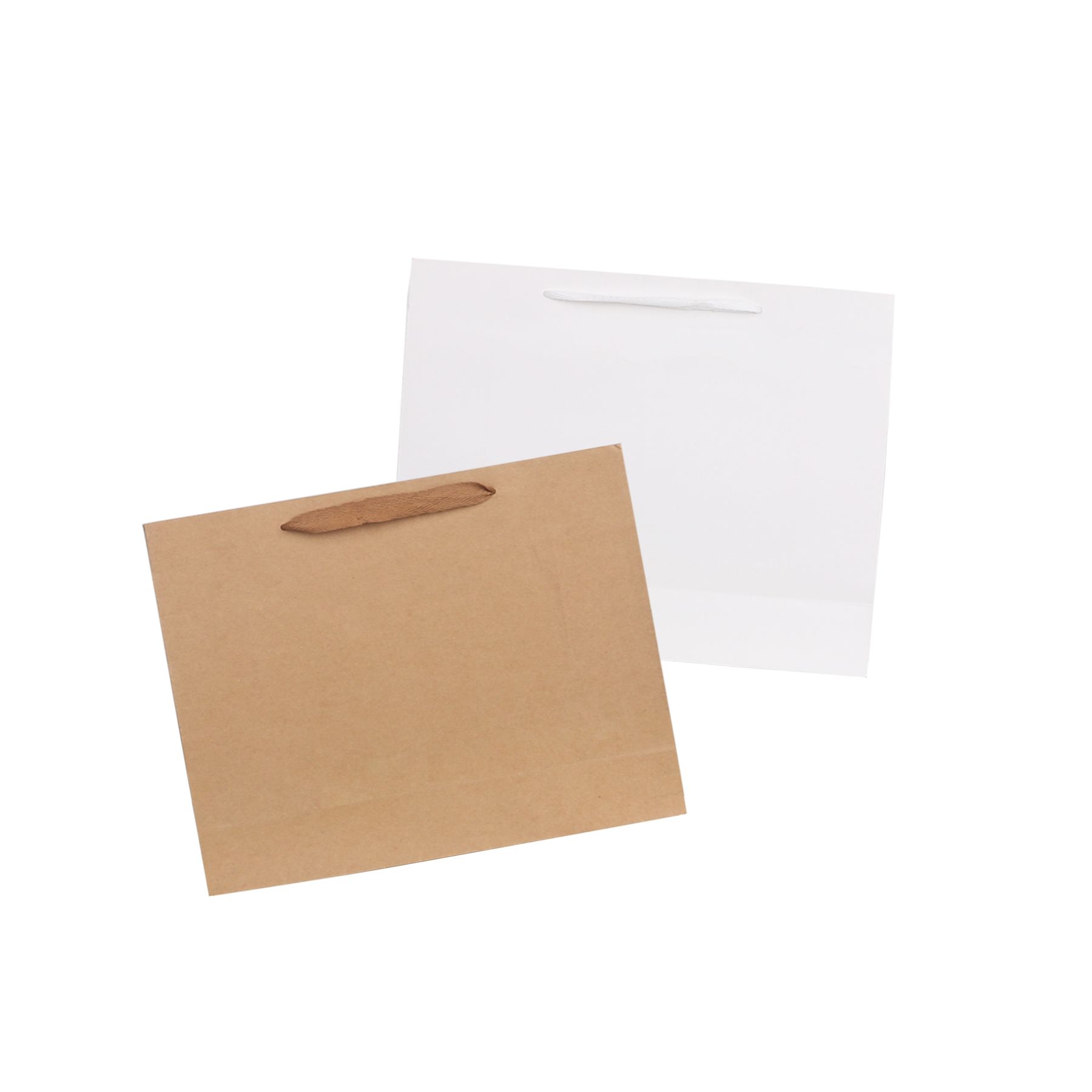 Medium Crosswise Paper Bag with Fabric Flat Handle(270 x 200 x 80mm)